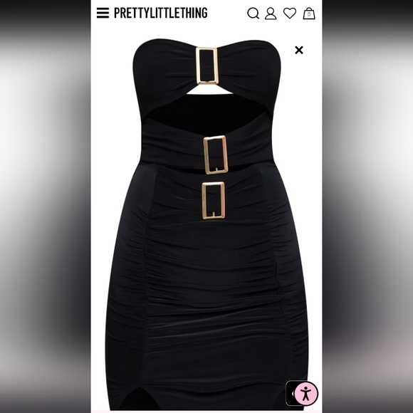 PrettyLittleThing | Dresses | Pretty Little Things Black Slinky Bandeau ...